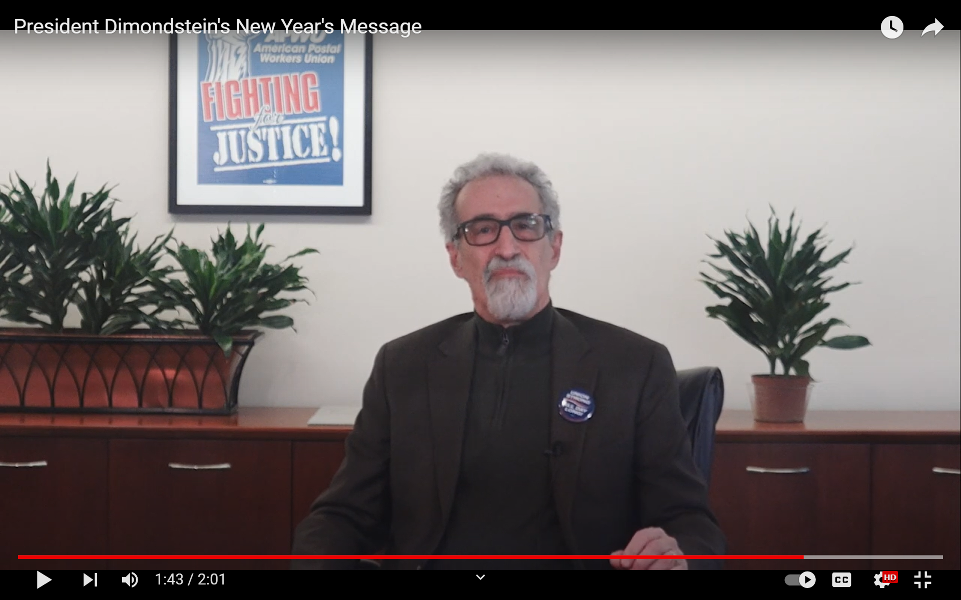President Dimondstein's New Year Message | American Postal Workers Union